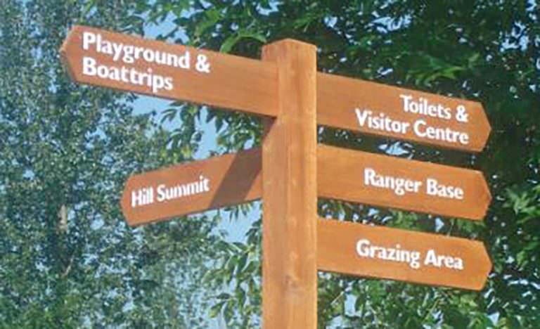 Timber & wooden signs with sandblasted and routed graphics